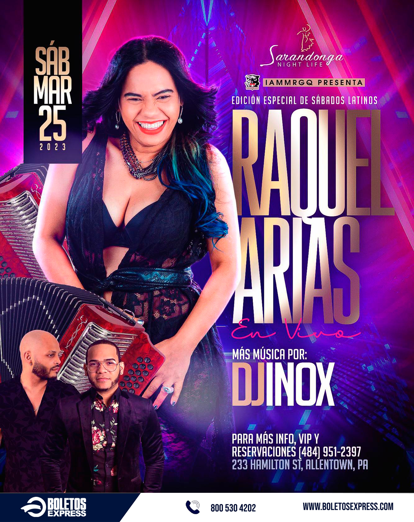 RAQUEL ARIAS Tickets - ExpressTix